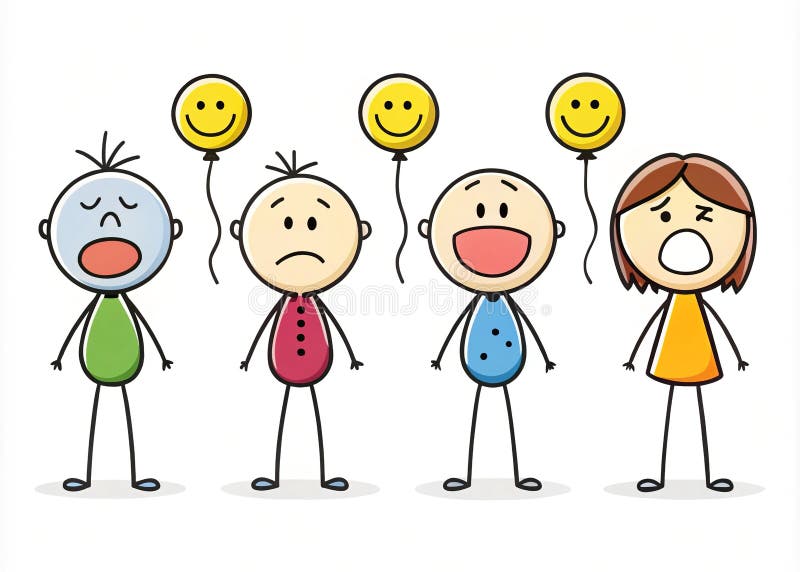 A Collection of Simple Stick Figure Illustrations Visually Expressing a ...