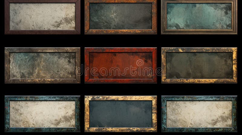 A Collection of Six Different Colored Metal Plates. Perfect for Design ...