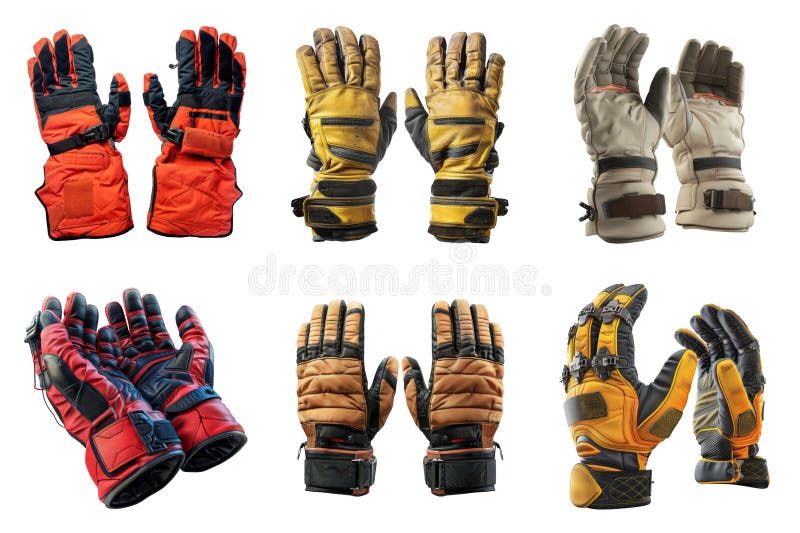 Collection of Six Different Colored Winter Gloves Stock Photo ...