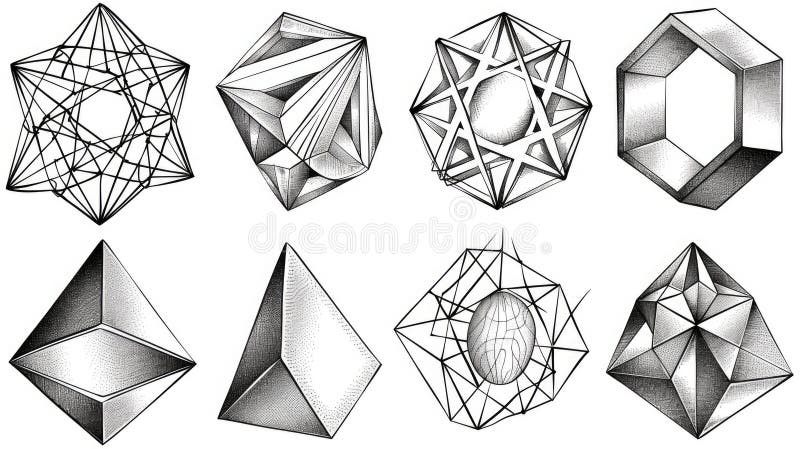 A Collection of Six Different Geometric Shapes. Ideal for Educational ...