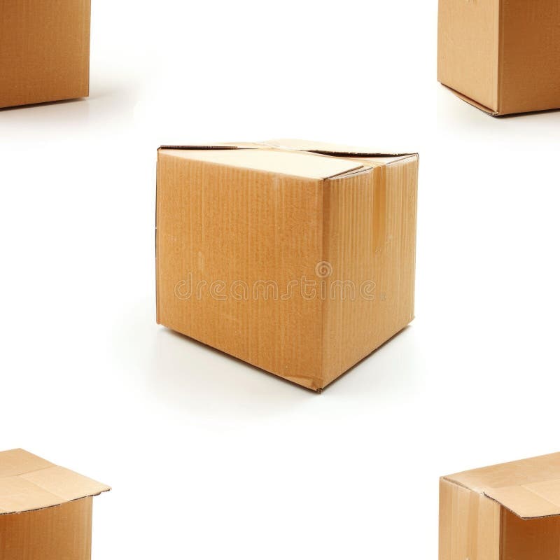 Collection of Six Different Views of a Cardboard Box. Great for ...