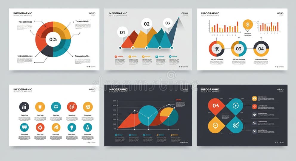 A Collection of Six Infographics, Each Displaying Different Data ...