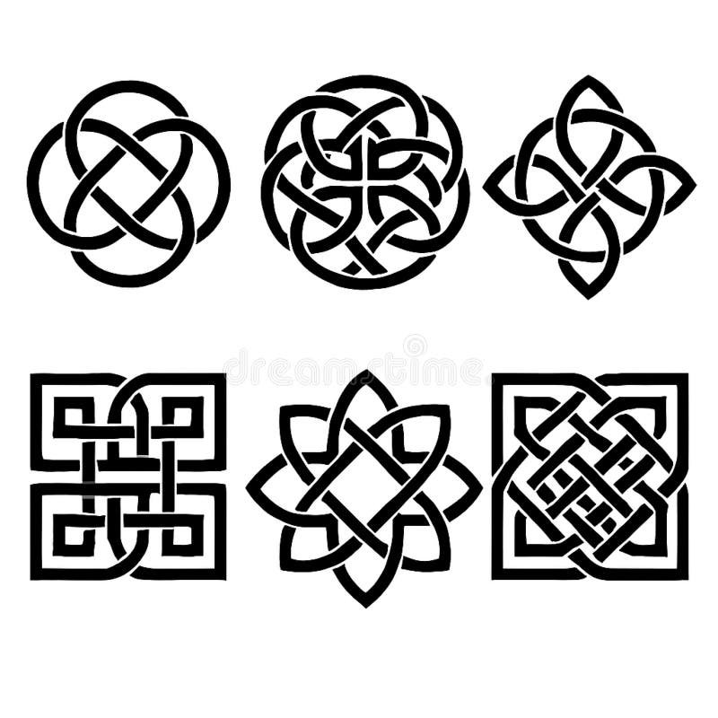 Celtic Knot Collection: Six Black and White Designs Stock Vector ...
