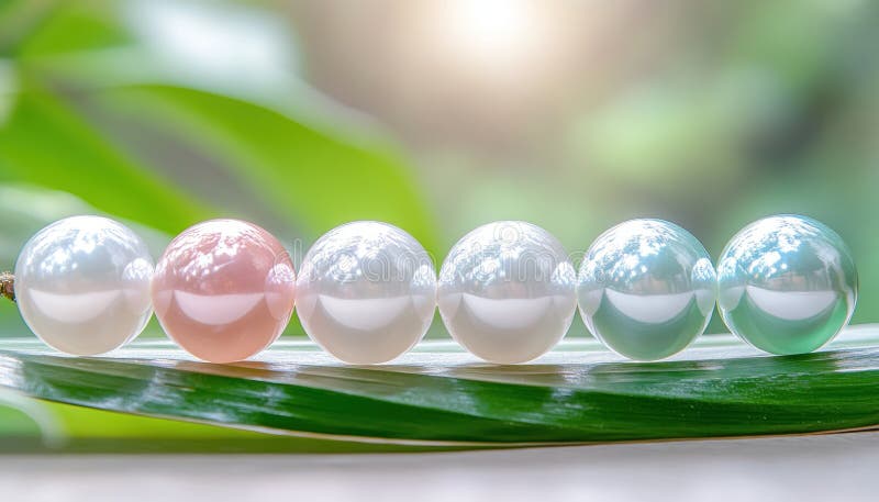A Collection of Six Iridescent Pearls, Showing a Collaborative Unity of ...