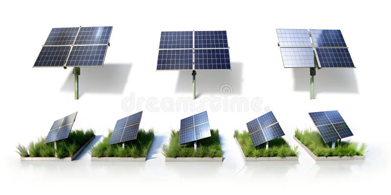 A Collection of Six Solar Panels in Different Positions, Both on a ...