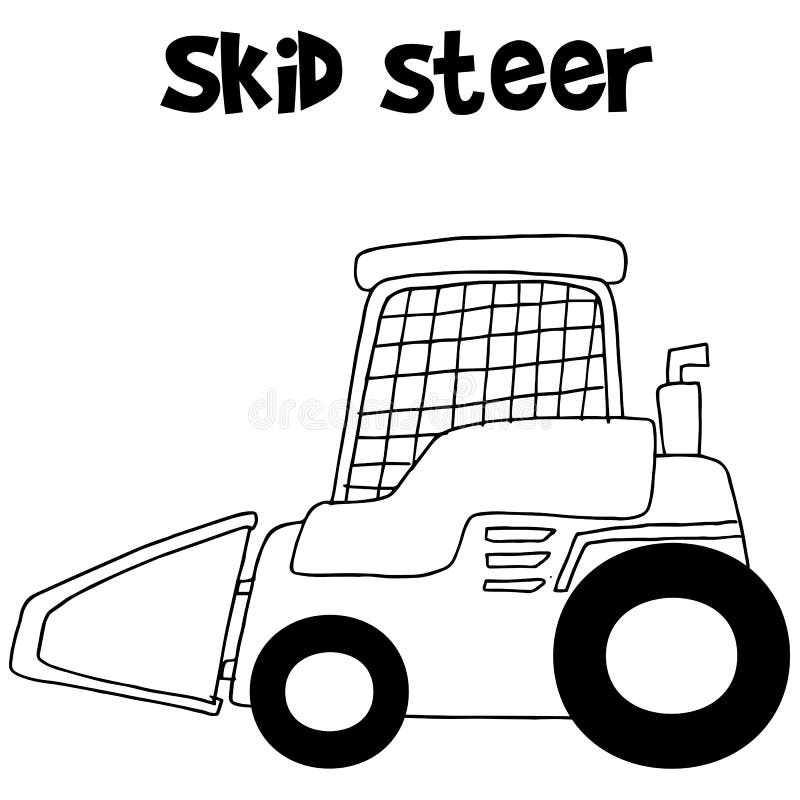 Collection Skid Steer Hand Draw Stock Vector - Illustration of shape ...