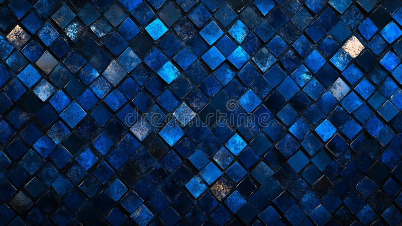 Abstract Blue Mosaic Pattern Creates a Vibrant and Textured Background ...