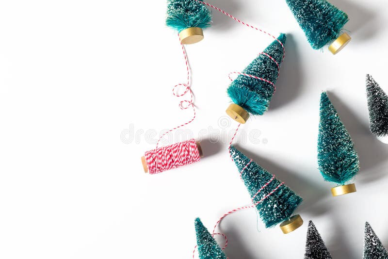 Small Christmas Trees from Above Stock Photo - Image of assortment ...