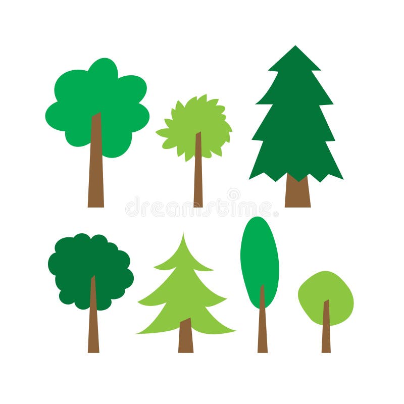 Small Cute Modern Cartoon Tree Stock Vector - Illustration of garden ...