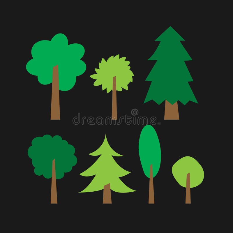 Small Cute Modern Cartoon Tree Stock Illustrations – 649 Small Cute ...