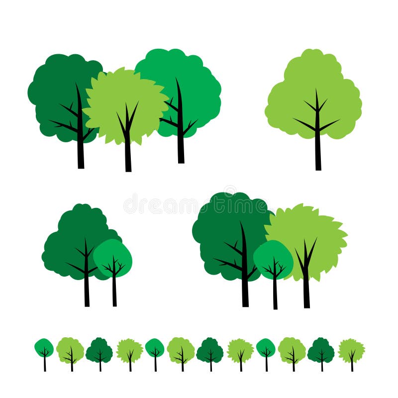 Small Cute Modern Cartoon Tree Stock Vector - Illustration of branch ...