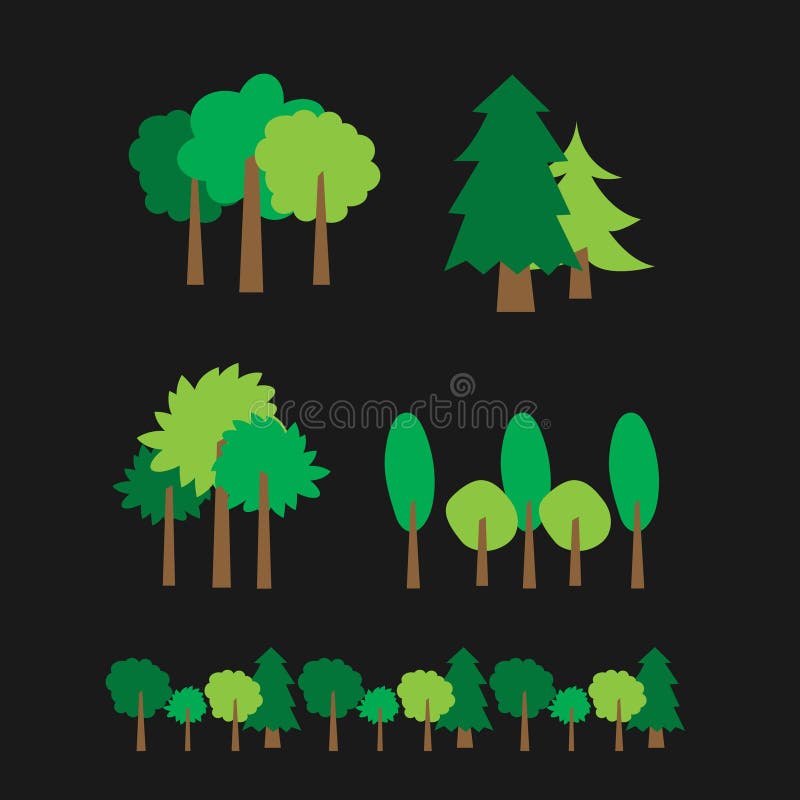 Small Cute Modern Cartoon Tree Stock Vector - Illustration of ecology ...