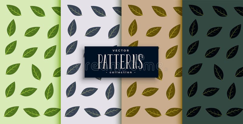 Collection of Small Leaves Pattern in Various Shades Background Vector ...