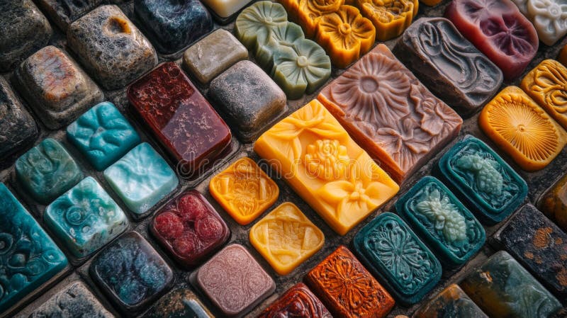 A Collection of Small, Ornate, Decorative Tiles Stock Illustration ...