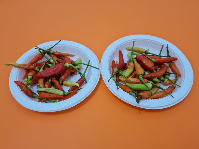 A Collection of Small Spicy Red Chilies for Additional Seasoning in a ...