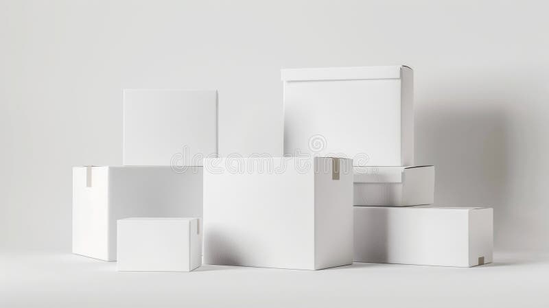 A Collection of Small White Containers Stacked One on Top of the Other ...