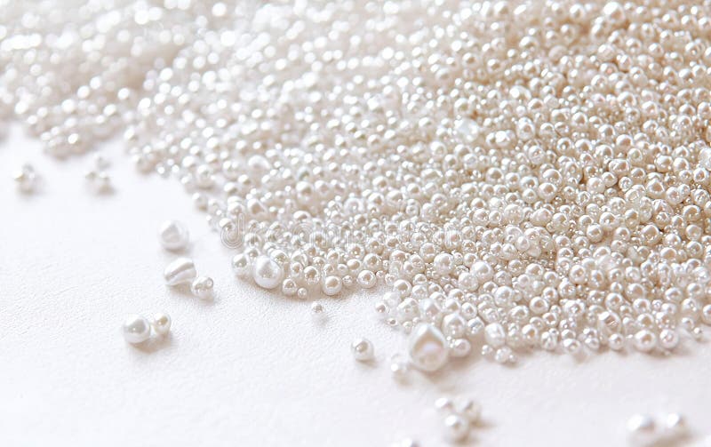 Small White Pearls Scattered on a Surface, Glistening Under Natural ...