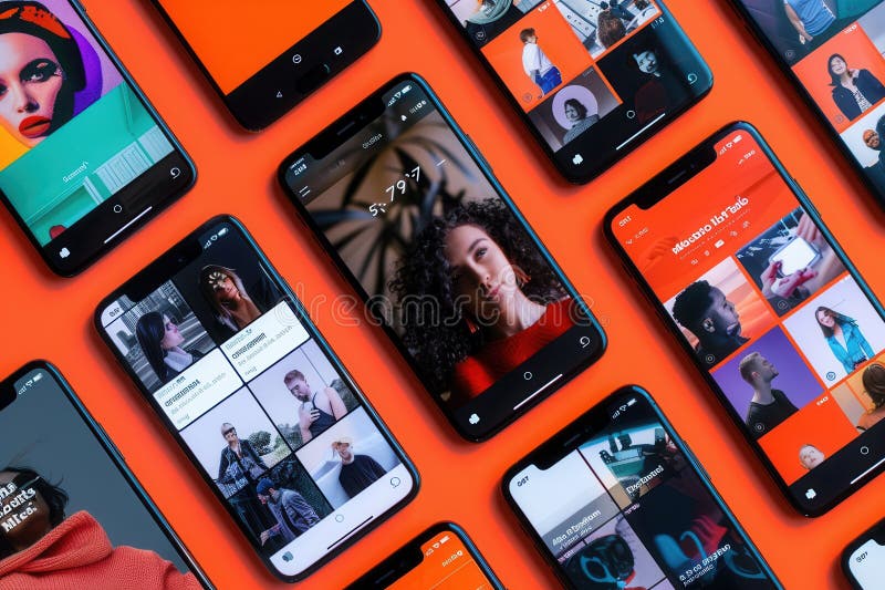 A Collection of Smartphones Features Colorful Stories and Short Clips ...