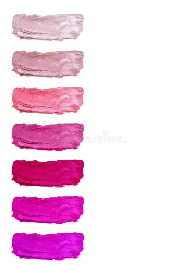 Collection Of Smeared Lipsticks Isolated On White, Make-up Sample, Make ...