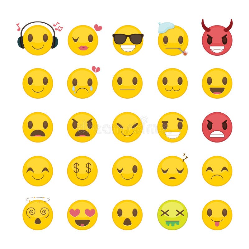 Smileys In Different Colors Stock Illustration - Illustration of ...