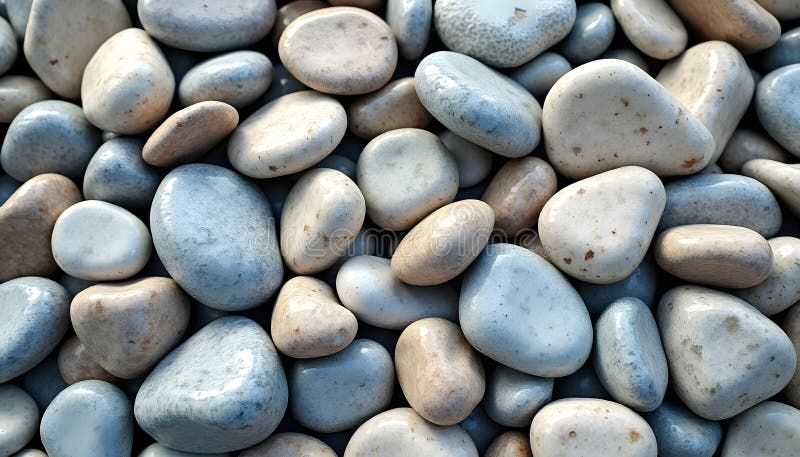 Collection of Smooth Beach Pebbles Showing Natural Textures and Subtle ...
