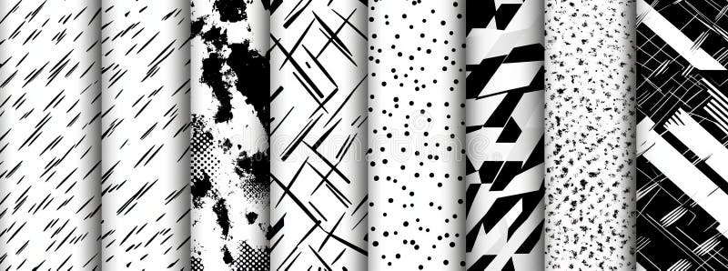 A Collection of Smooth, Black and White Patterns. Basic and Modern in ...