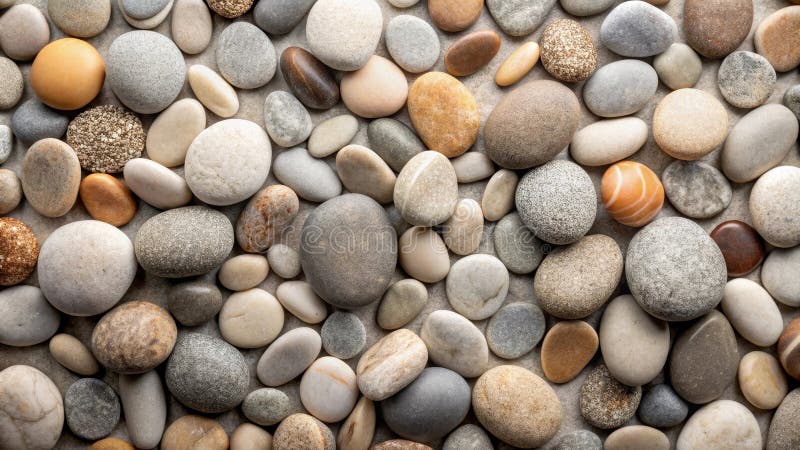 A Collection of Smooth, Multicolored Pebbles in Varied Sizes and Shades ...