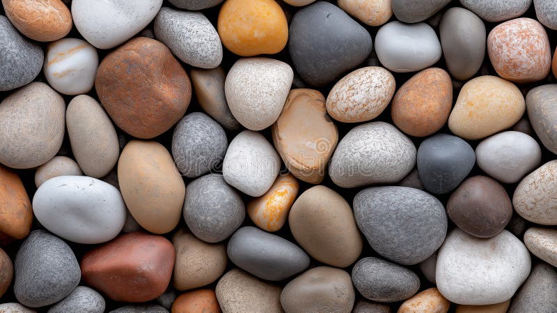 Collection of Smooth Pebbles in Various Colors and Sizes Stock ...