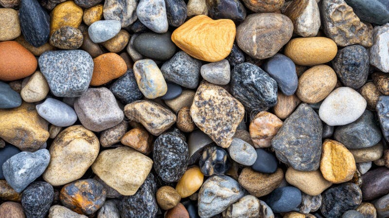 A Collection of Smooth River Rocks in Varied Colors and Textures Stock ...