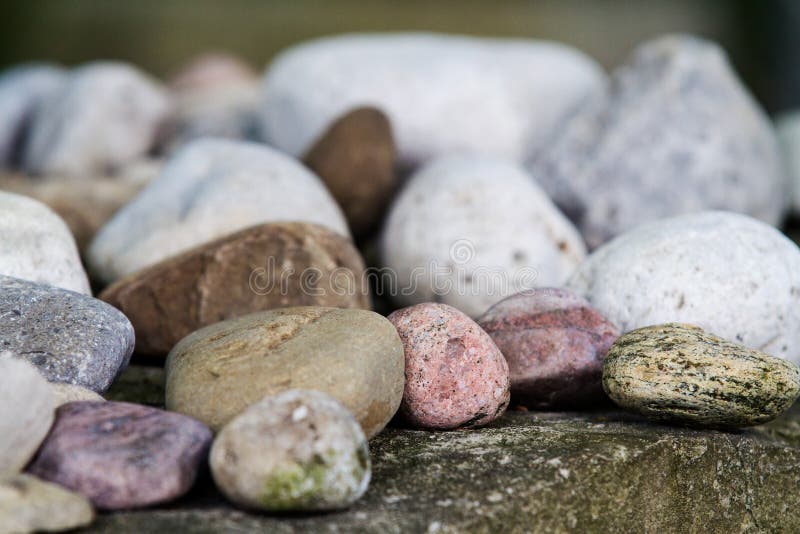 Collection of Smooth Stones in a Single Layer; Stock Image - Image of ...