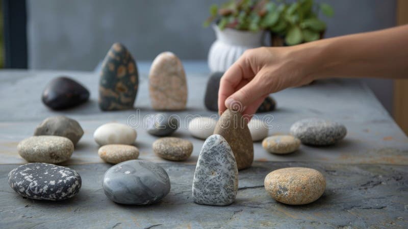 A Collection of Smooth Stones in Various Shapes and Sizes Sit on a ...