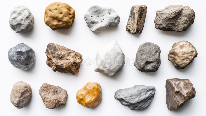 Collection of Smooth and Textured Rocks, Earthy and Weathered Stock ...