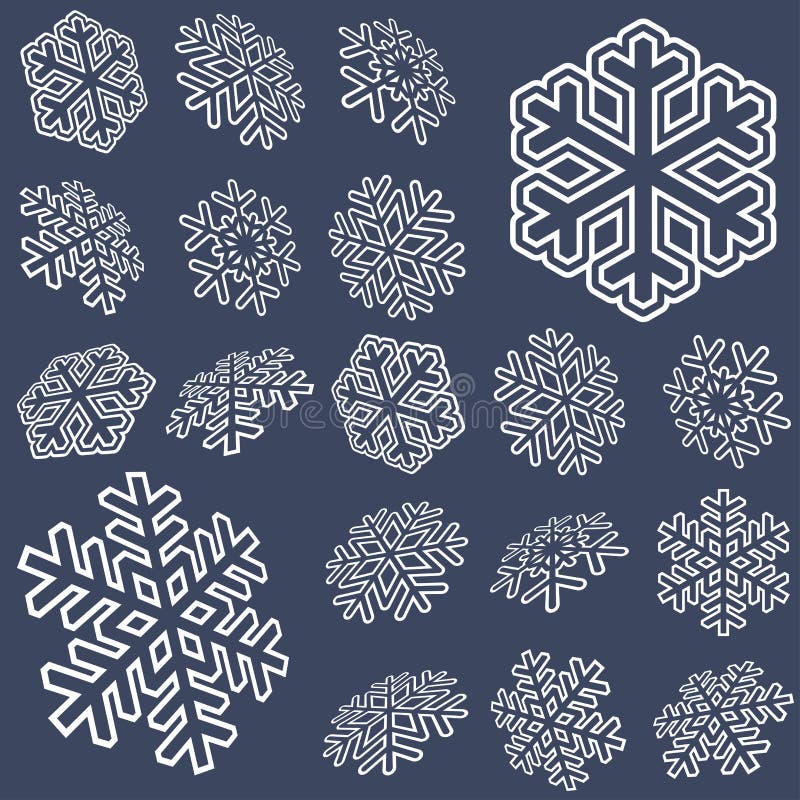 Collection of snow stars stock vector. Illustration of flake - 103999706