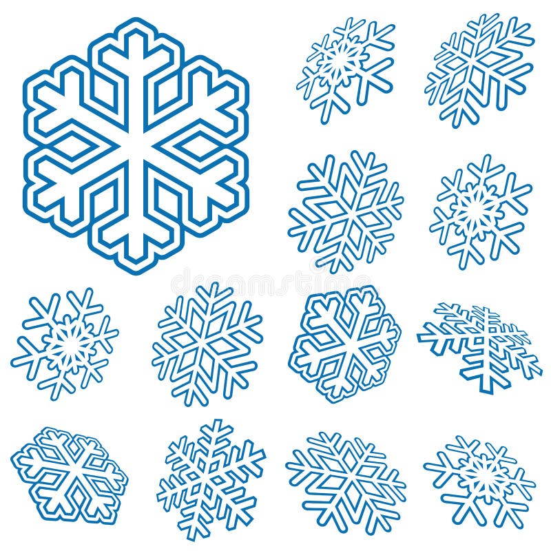 Collection of snow stars stock vector. Illustration of season - 80607294