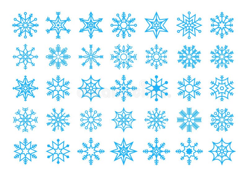 Collection of Snowflakes. Snowflake Shapes Stock Vector - Illustration ...