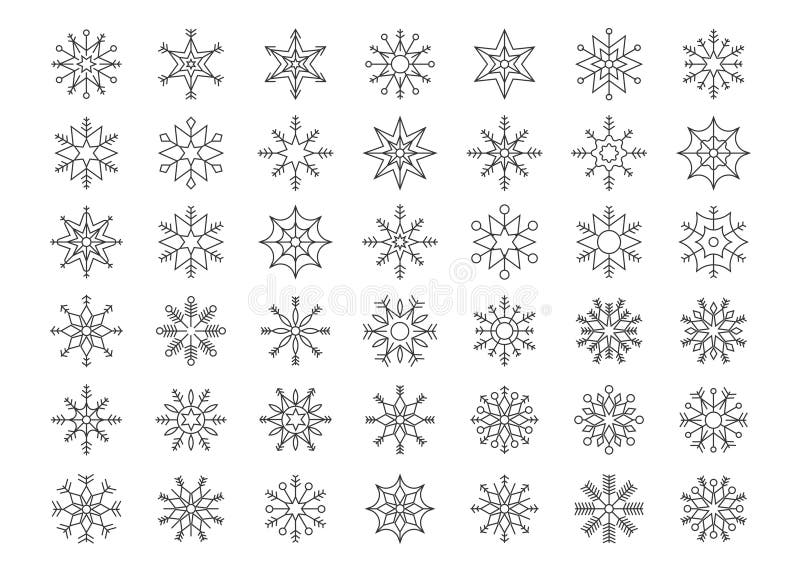 Collection of Snowflakes. Snowflake Shapes Stock Vector - Illustration ...