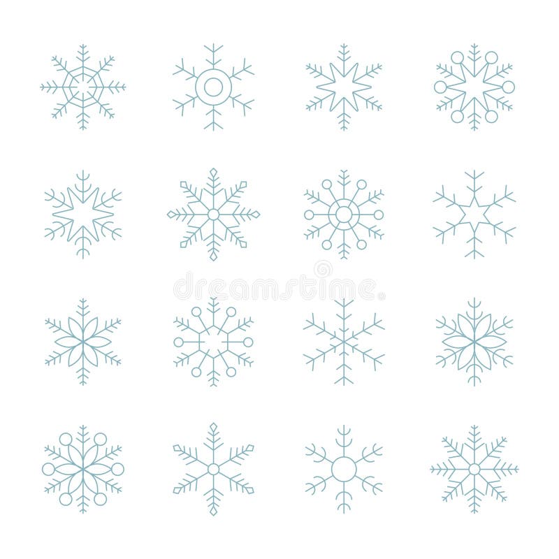 Collection of Snowflakes. Snowflake Shapes Stock Vector - Illustration ...