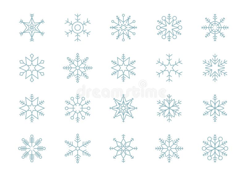 Collection of Snowflakes. Snowflake Shapes Stock Vector - Illustration ...