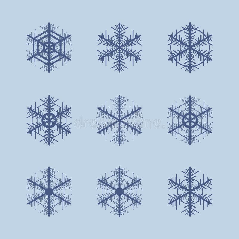Collection of Snowflakes. Winter Decorative Element Stock Illustration ...