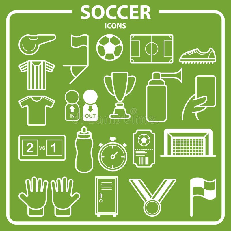 Collection of Soccer Icons. Vector Illustration Decorative Design Stock ...