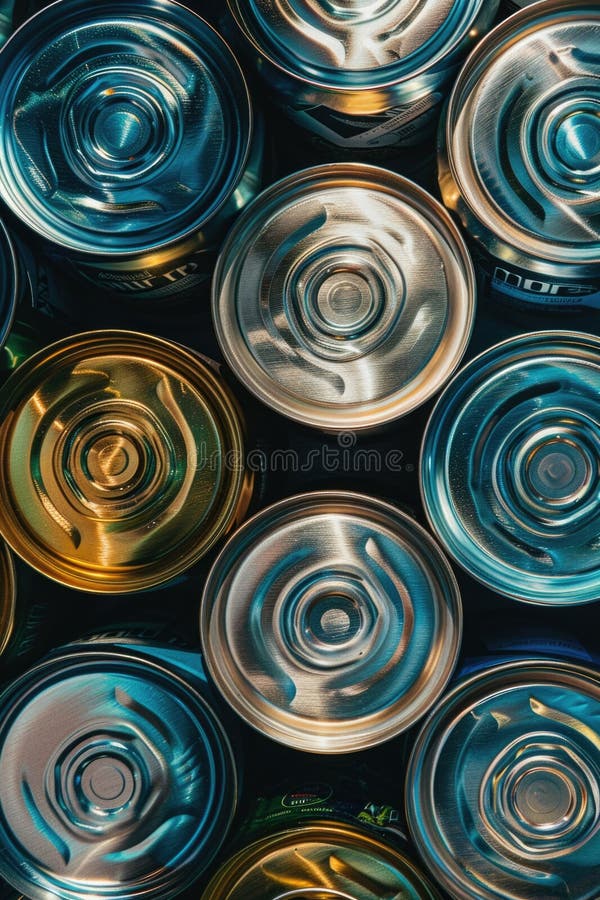 A Collection of Soda Cans from Different Brands and Sizes Stock Image ...