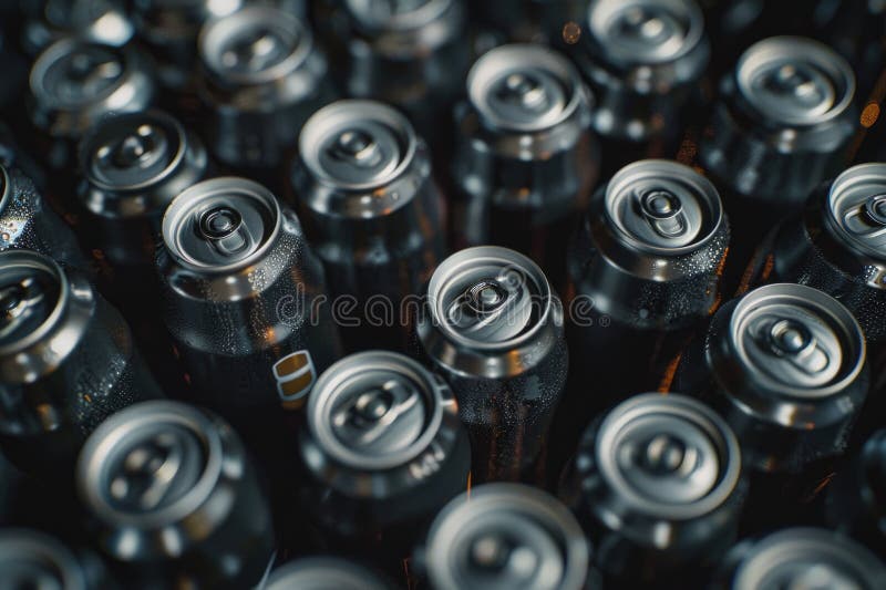 A Collection of Soda Cans Stacked High on Top of Each Other Stock Image ...