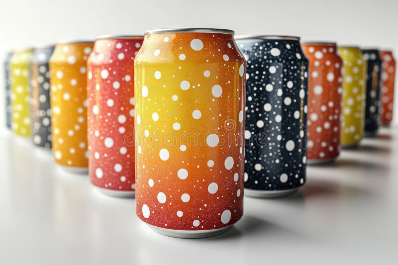 A Collection of Soda Cans Stacked Together Stock Photo - Image of ...