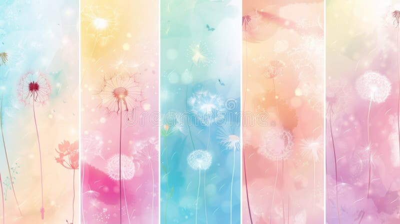 A Collection of Soft and Airy Illustrations Featuring Dandelion Seeds ...
