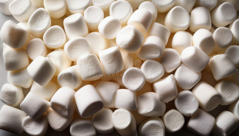 A Collection of Soft White Marshmallows Spread on a Flat Surface Stock ...