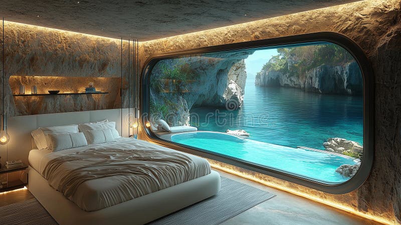 Luxurious and High-Tech Underground Bunker Interiors Stock Illustration ...