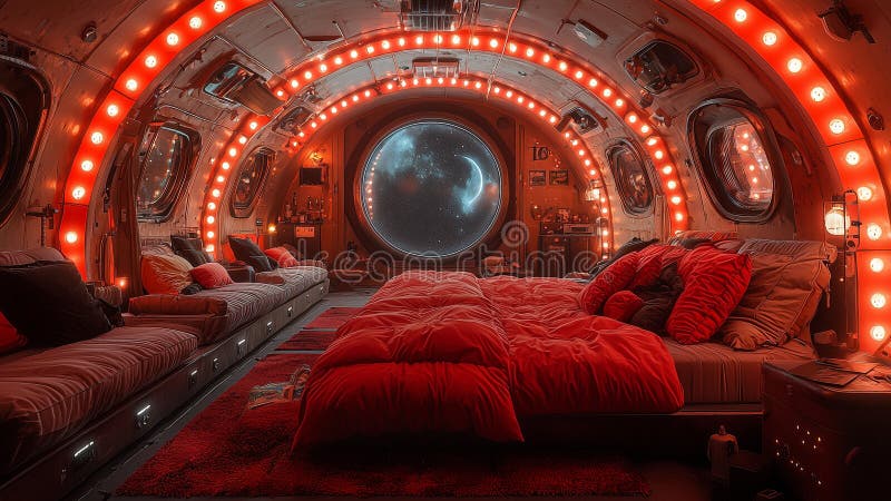 Luxurious and High-Tech Underground Bunker Interiors Stock Illustration - Illustration of ...