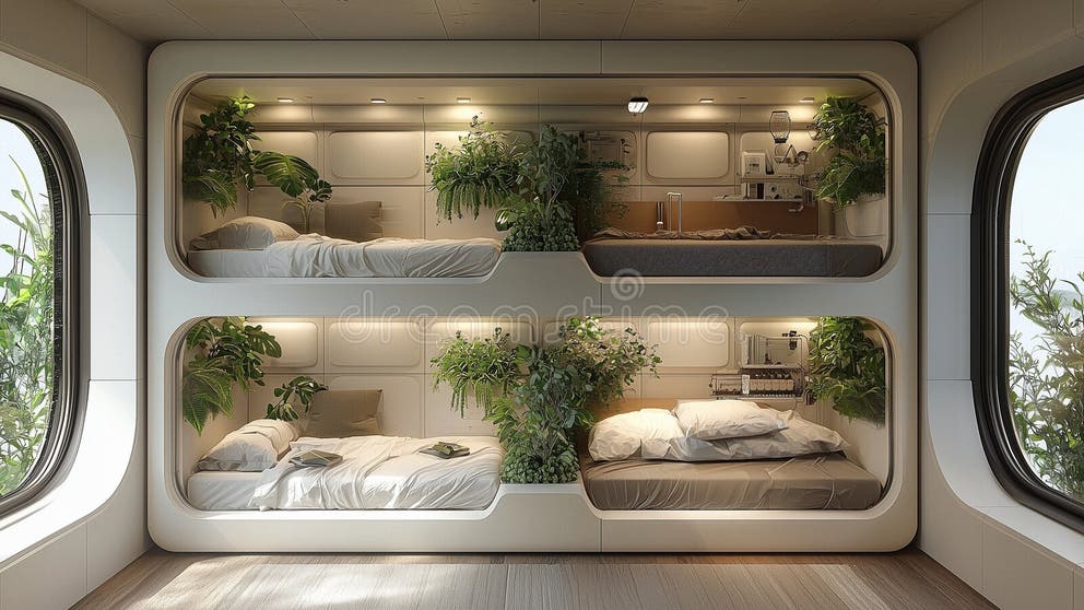 Luxurious and High-Tech Underground Bunker Interiors Stock Illustration ...