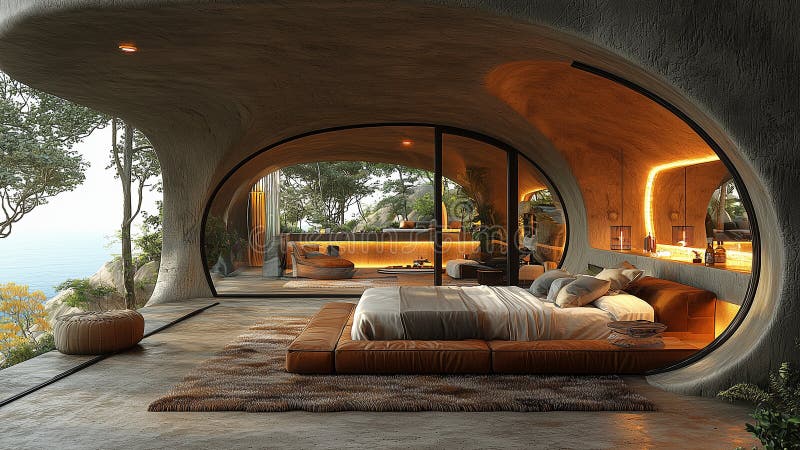 Luxurious and High-Tech Underground Bunker Interiors Stock Illustration ...