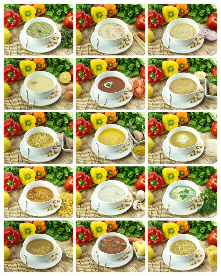 Collection of soups stock photo. Image of diet, light - 17663878
